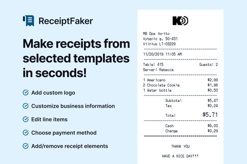 Receipt Faker | Devpost