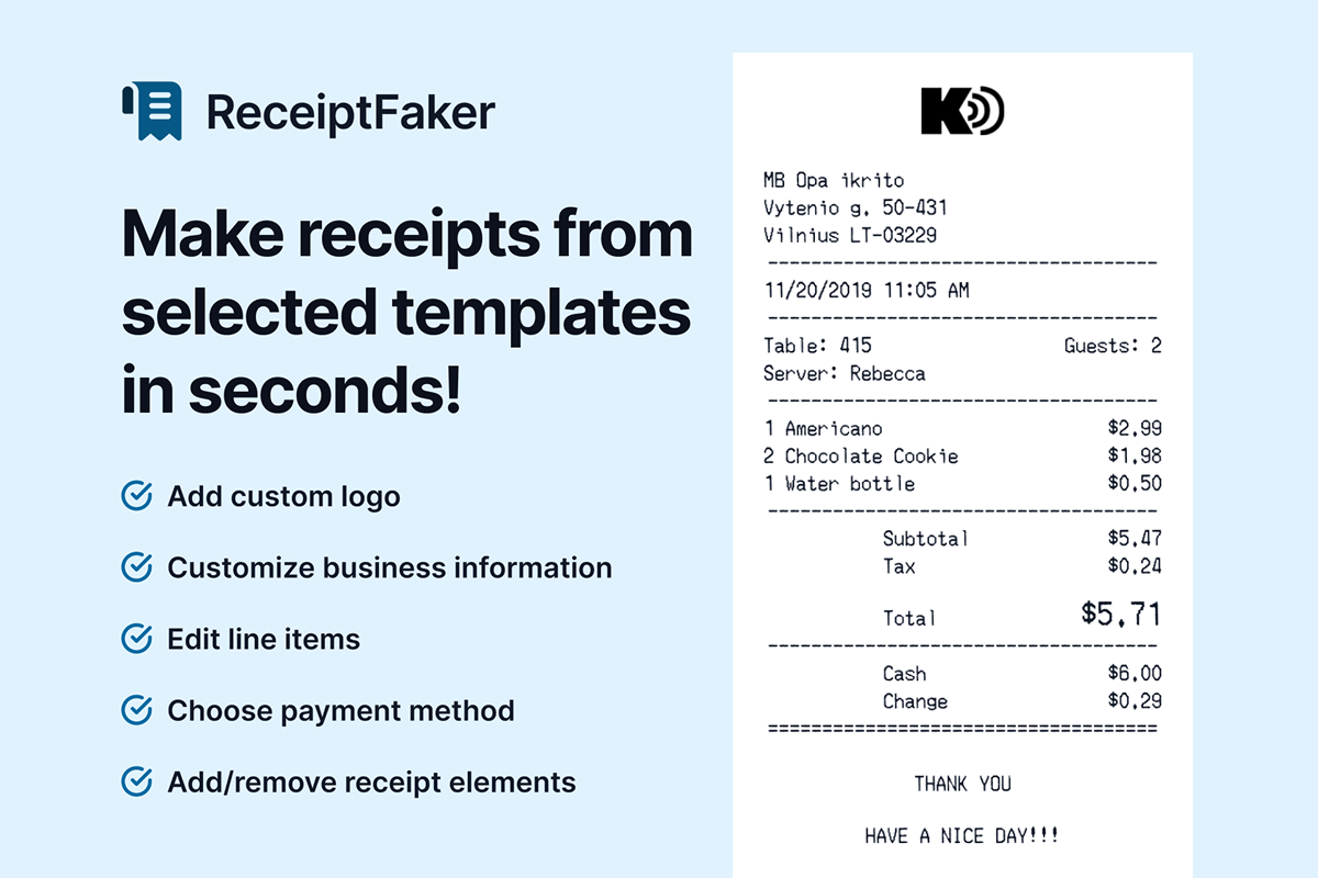 Receipt Faker | Devpost