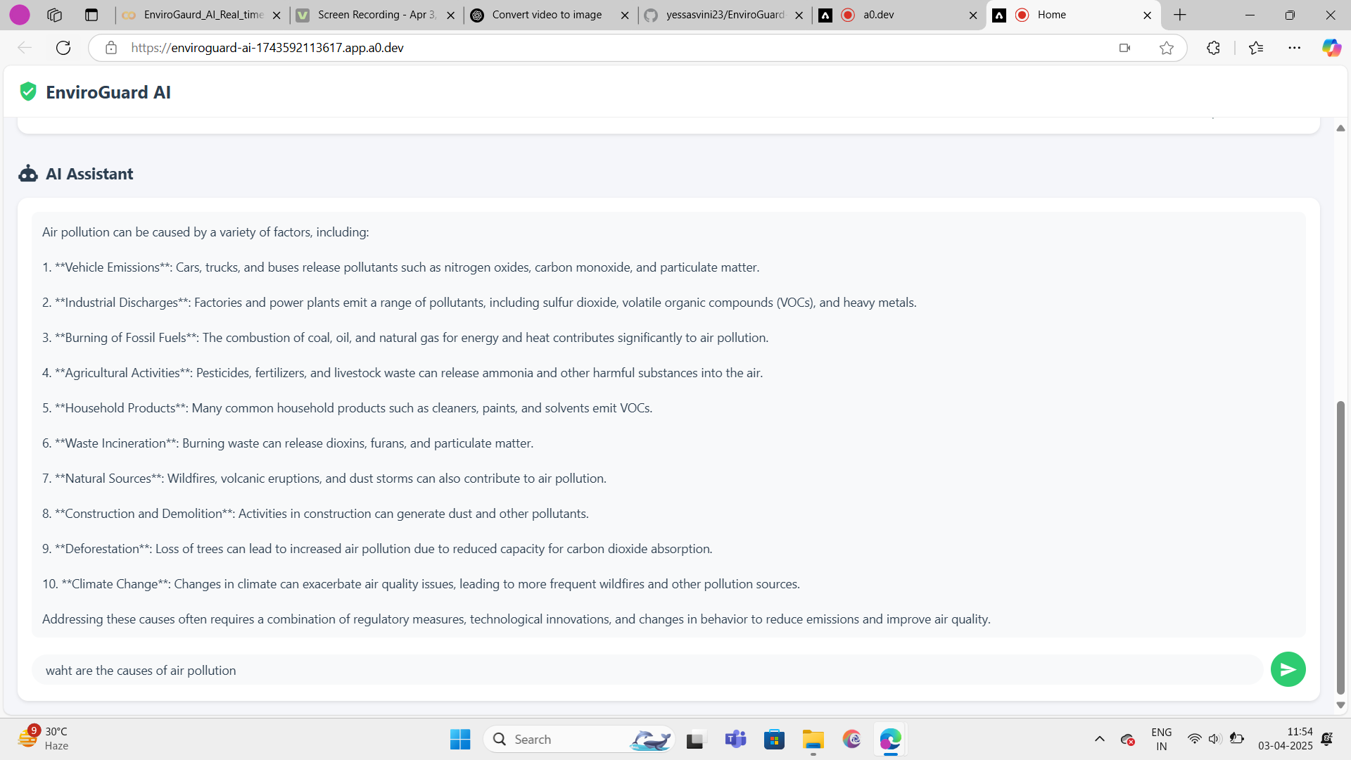 EnviroGuard AI – Real-time Hazard Detection & AI Assistant | Devpost