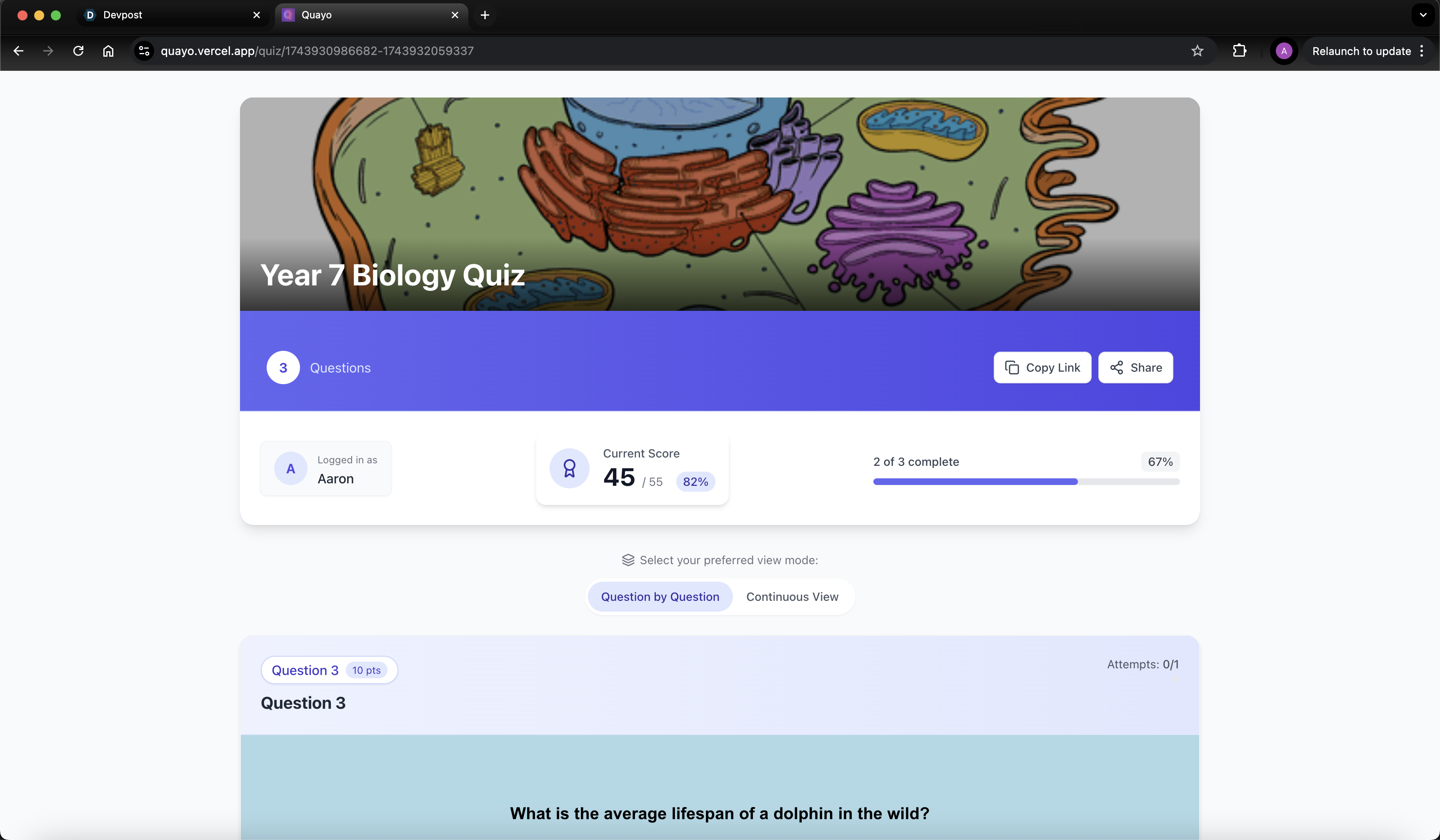 Quayo - A Custom Quiz Building Webapp | Devpost