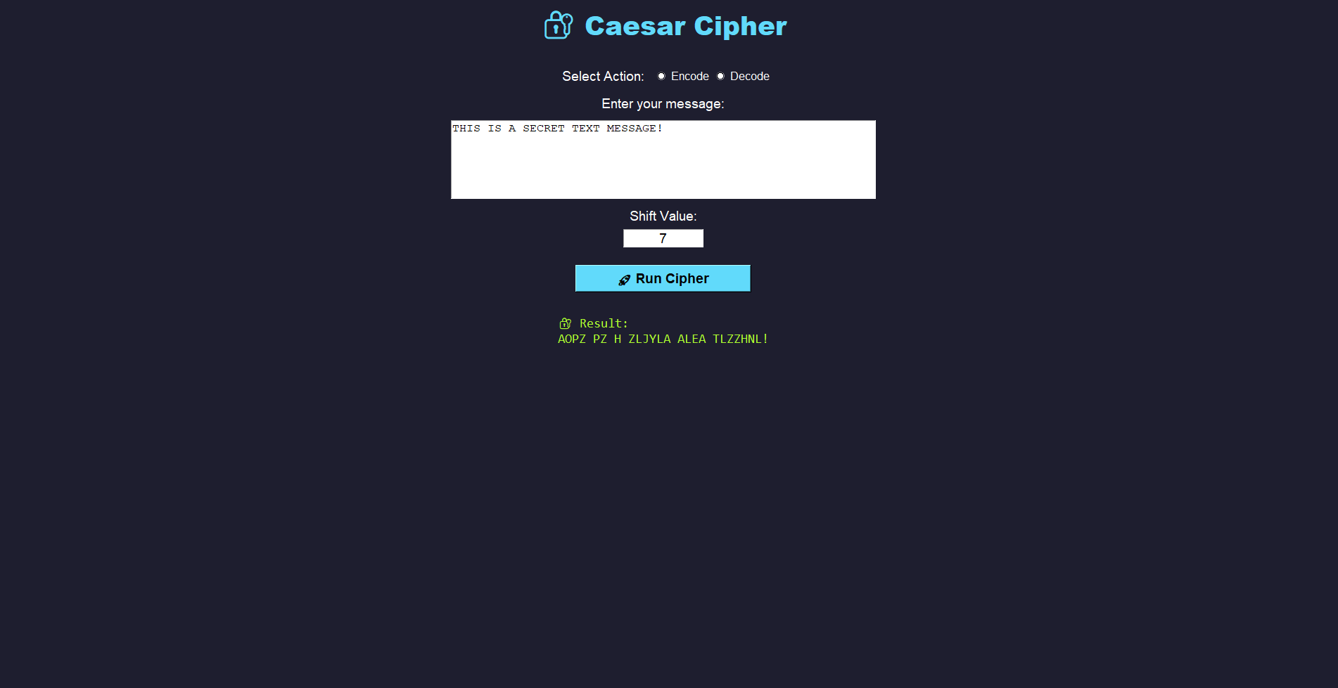 Caesar Cypher Encryptor/Decryptor | Devpost