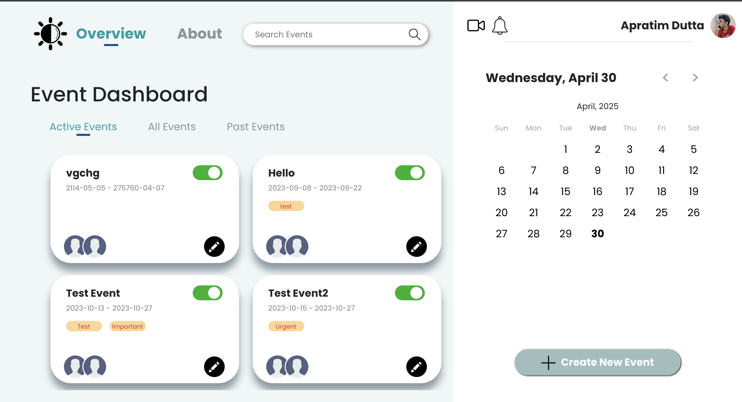 Event Manager Dashboard | Devpost