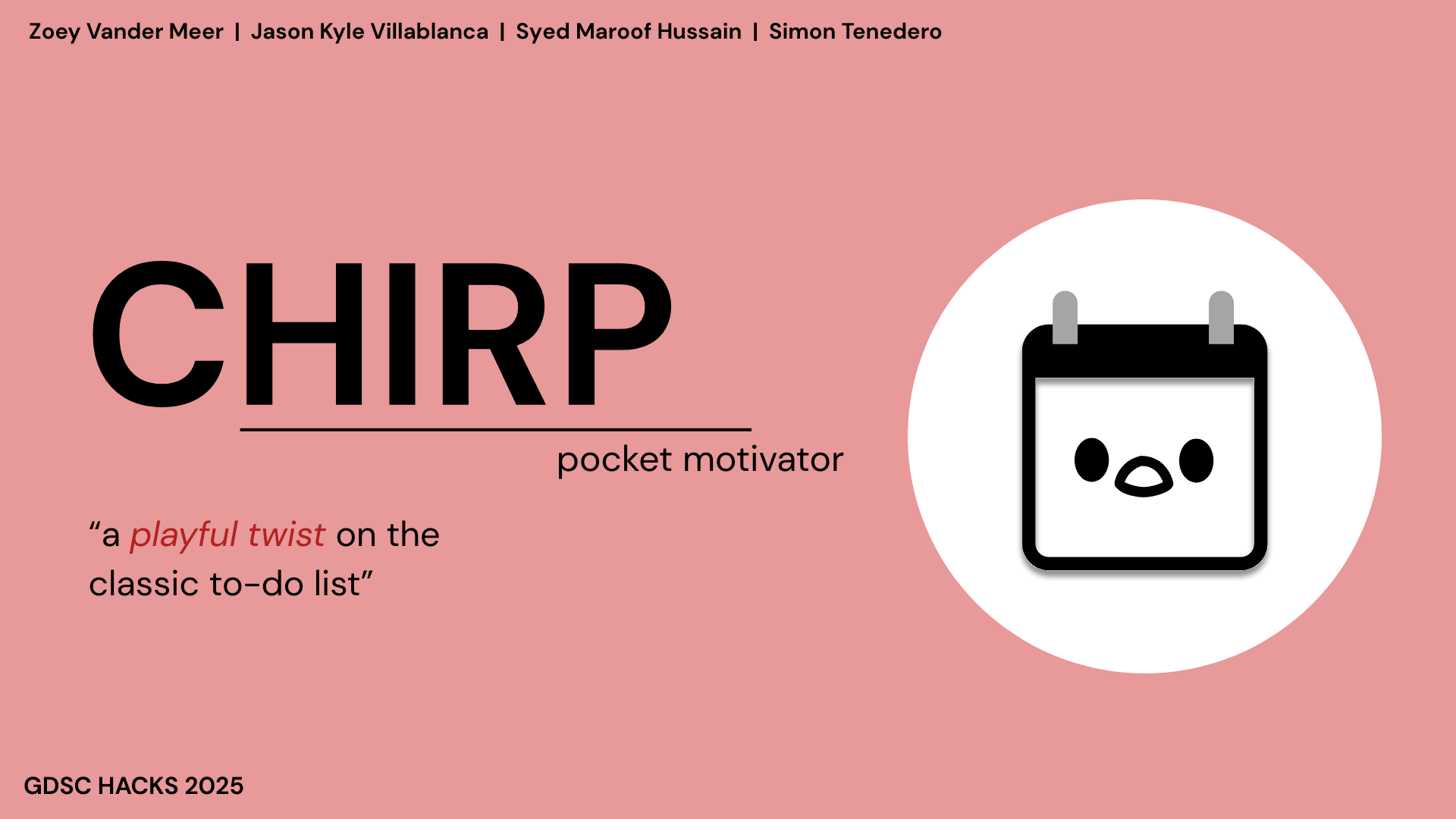 Chirp - Pocket Motivator | Devpost