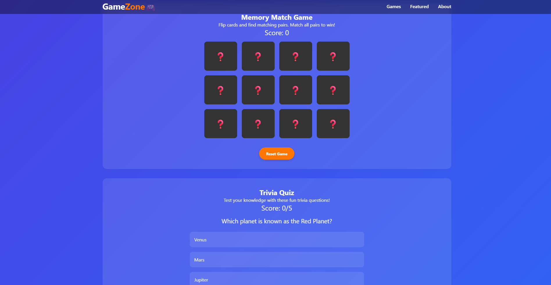 fun mini games | Devpost