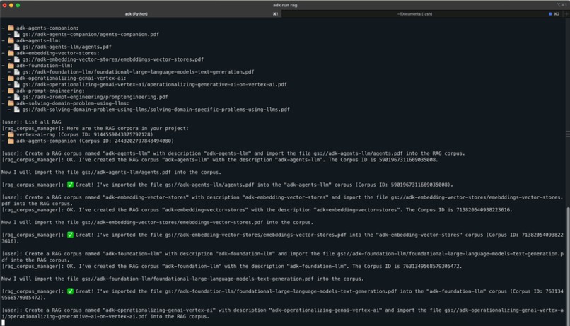 RAG agent using ADK and Vertex AI RAG Engine | Devpost