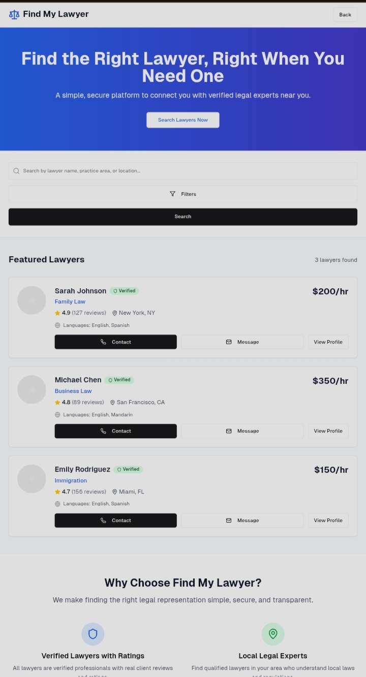 Find my Lawyer | Devpost