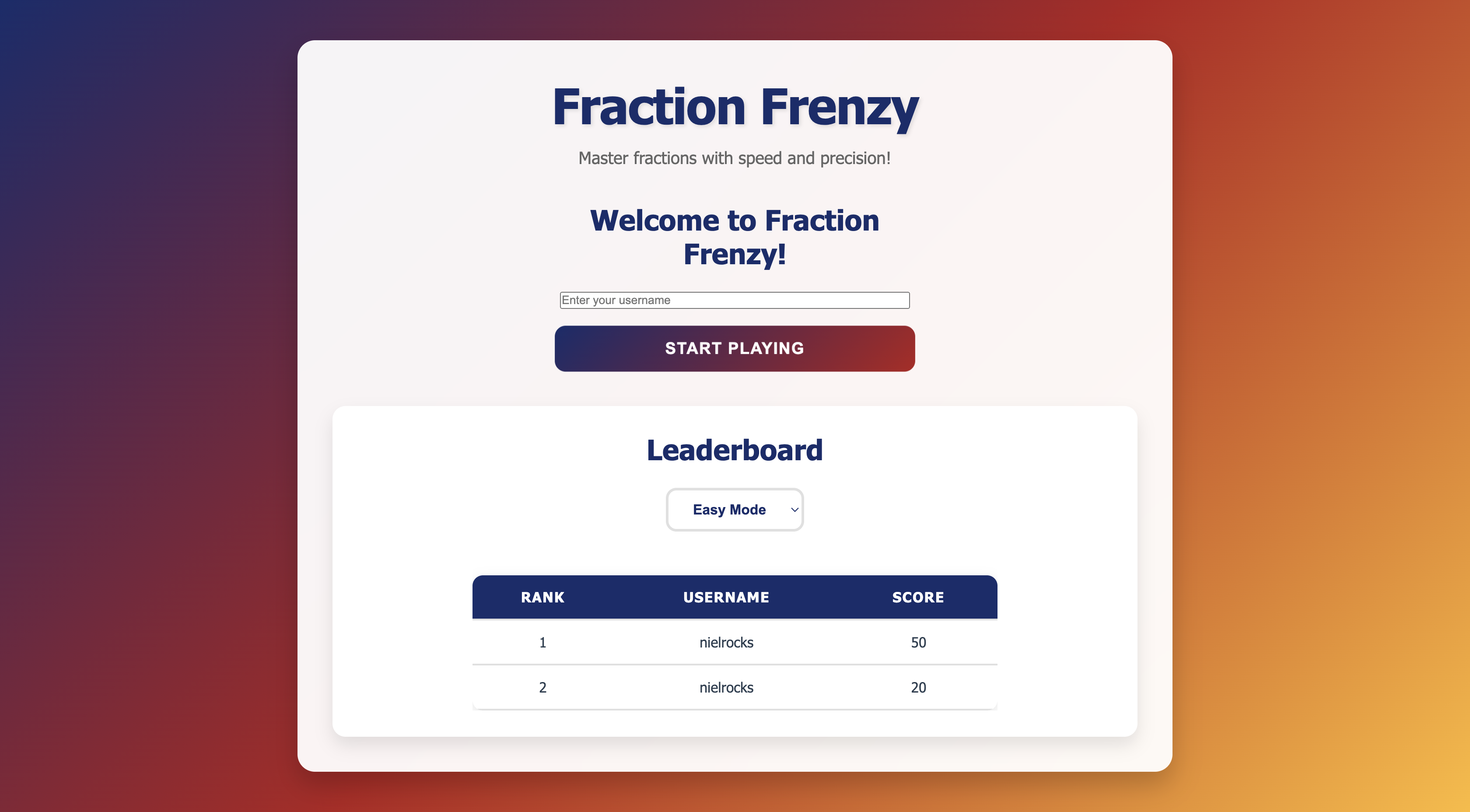 Fraction Frenzy | Devpost
