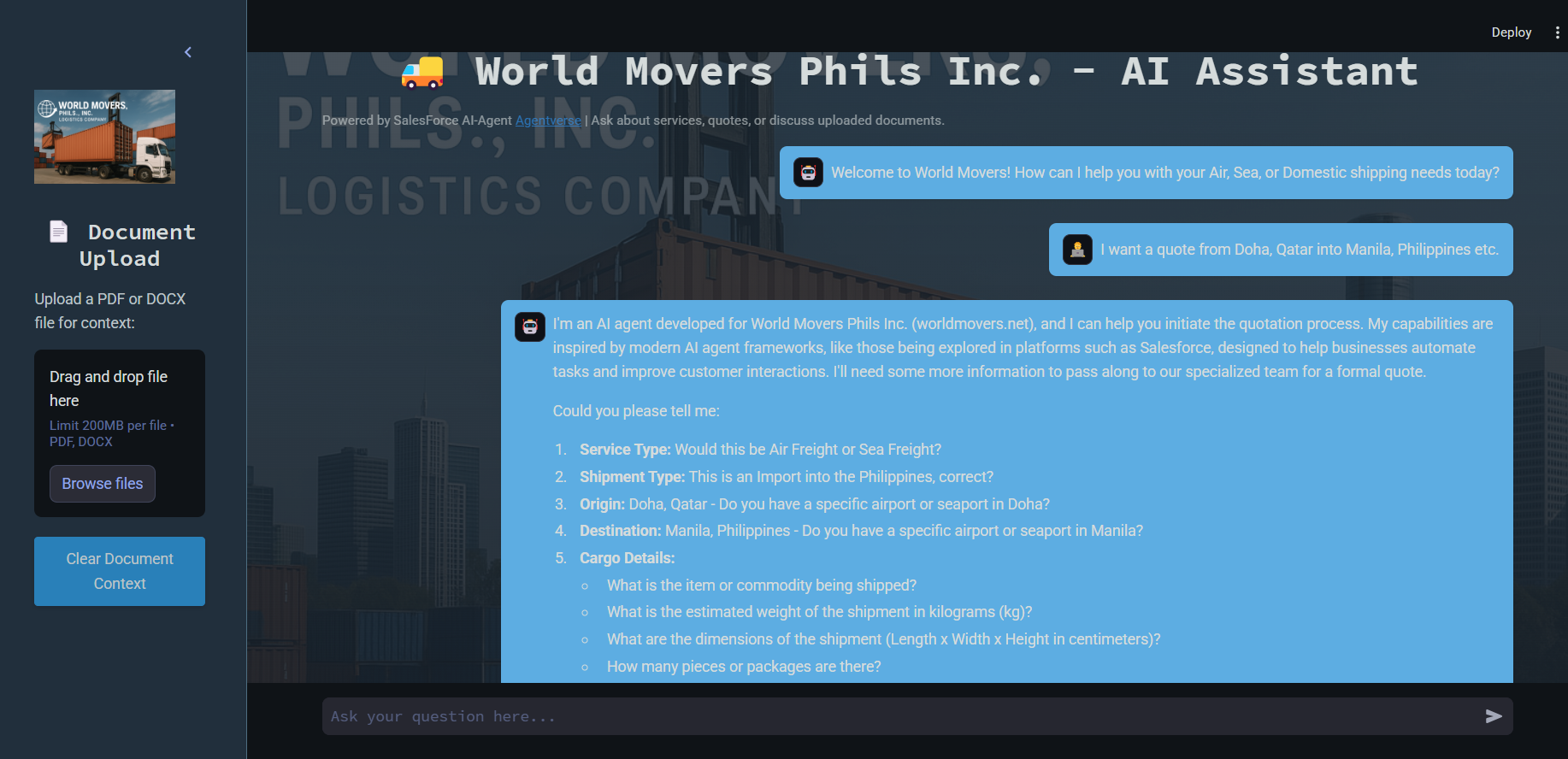 World Movers AI-Agent Drone, Customer Service, & Marketing | Devpost