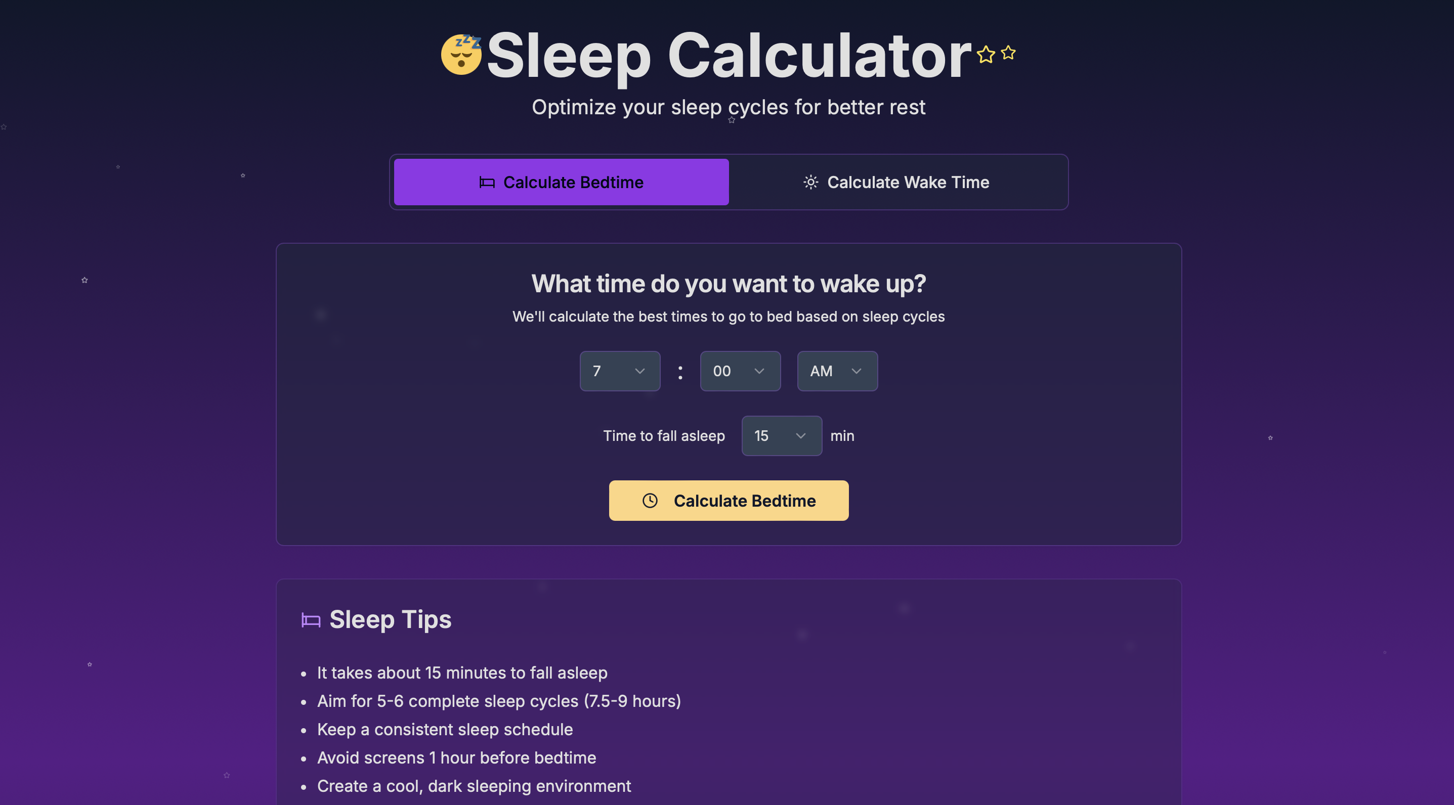 sleepcalculator.io | Devpost