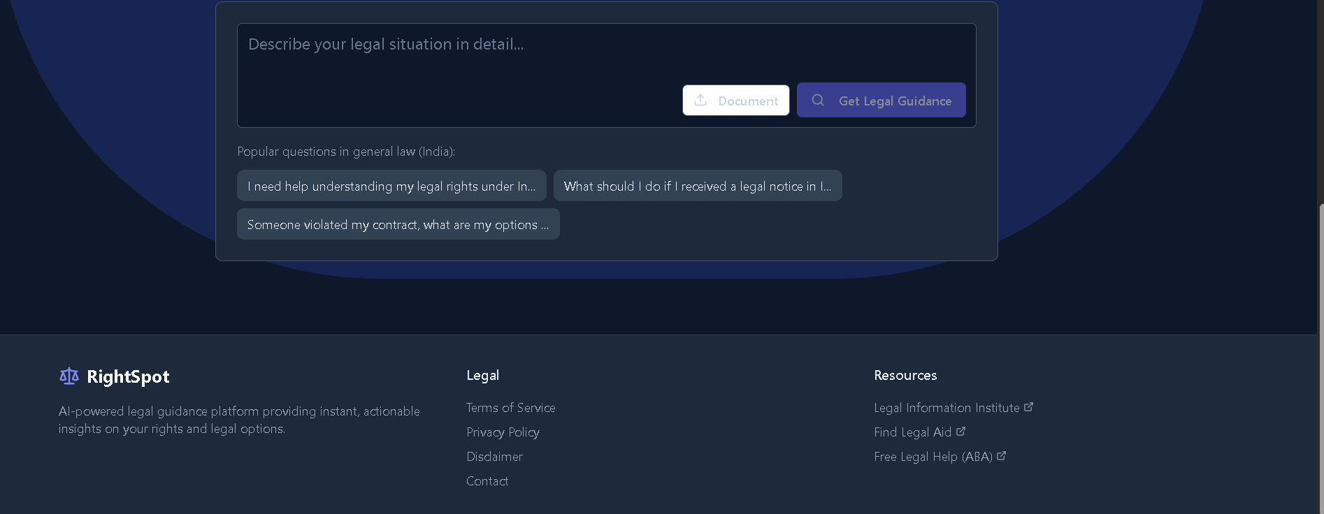 RightSpot: Your AI-Powered Legal Navigator | Devpost