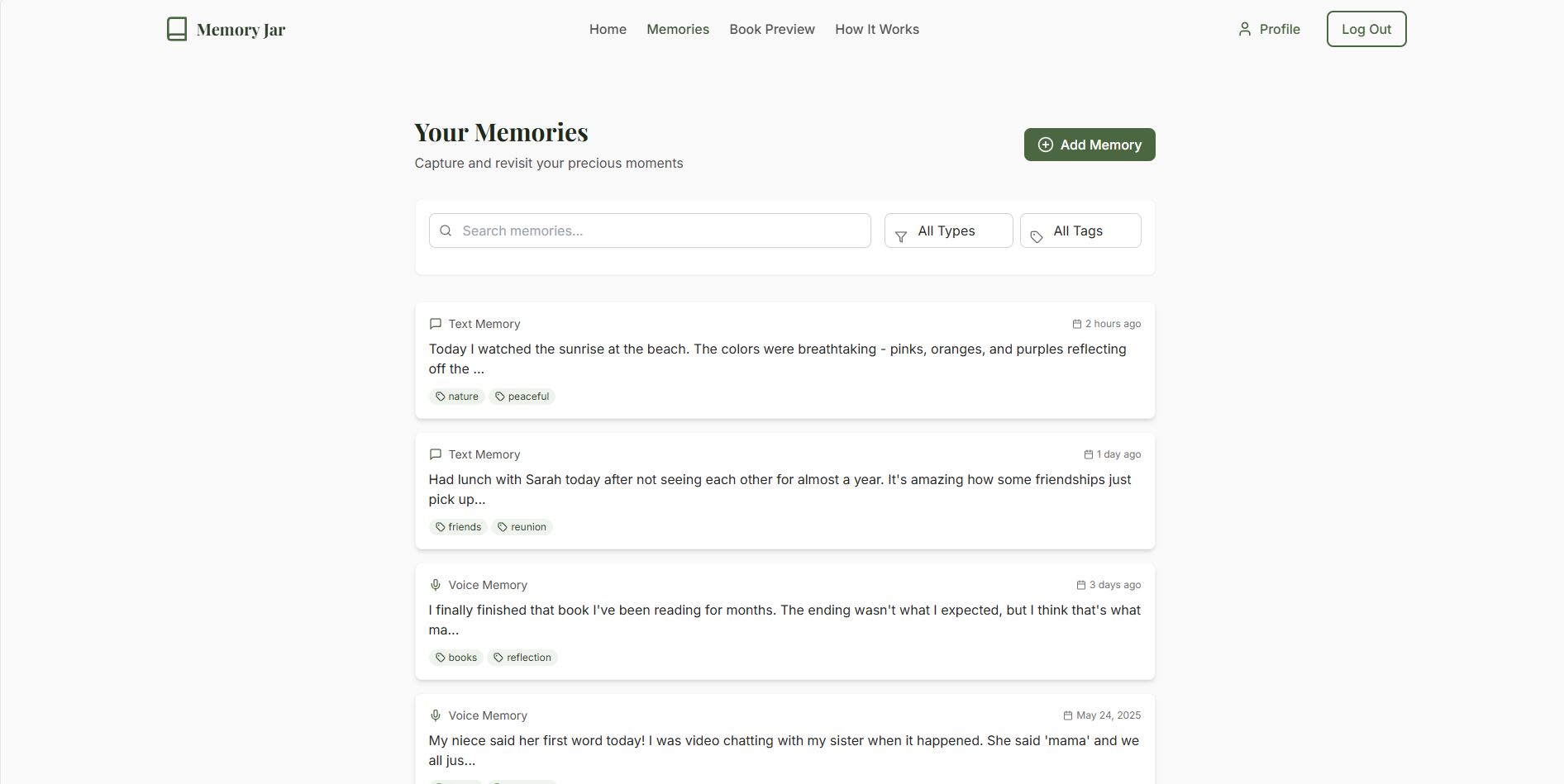 Memory Jar: Your Life, Told Back to You | Devpost