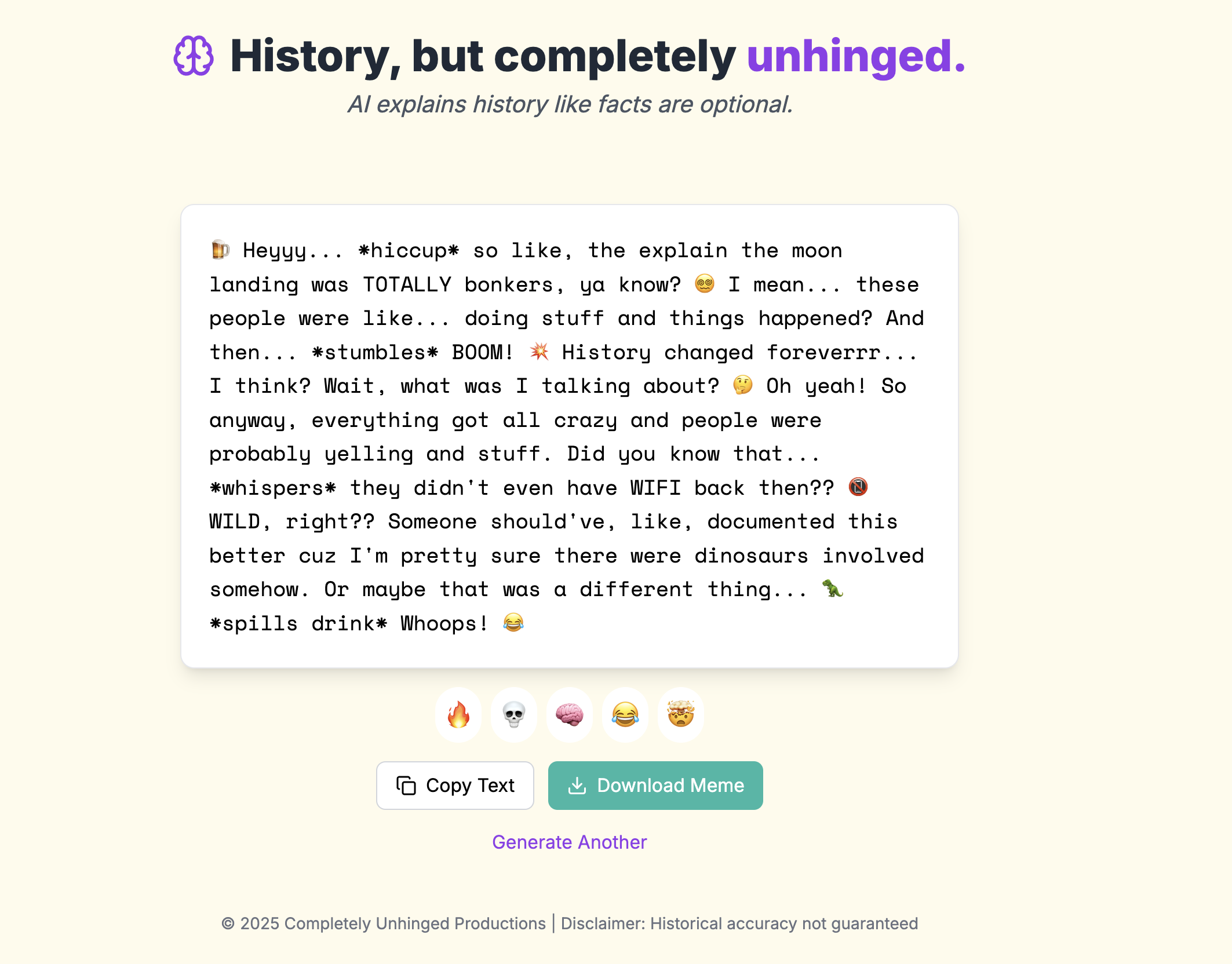 History, but completely unhinged | Devpost
