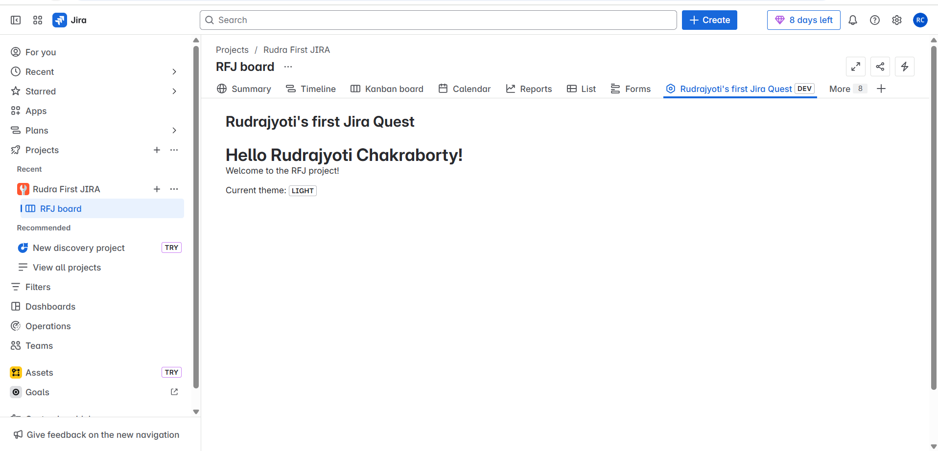 Rudra First Jira(Hello App ) | Devpost