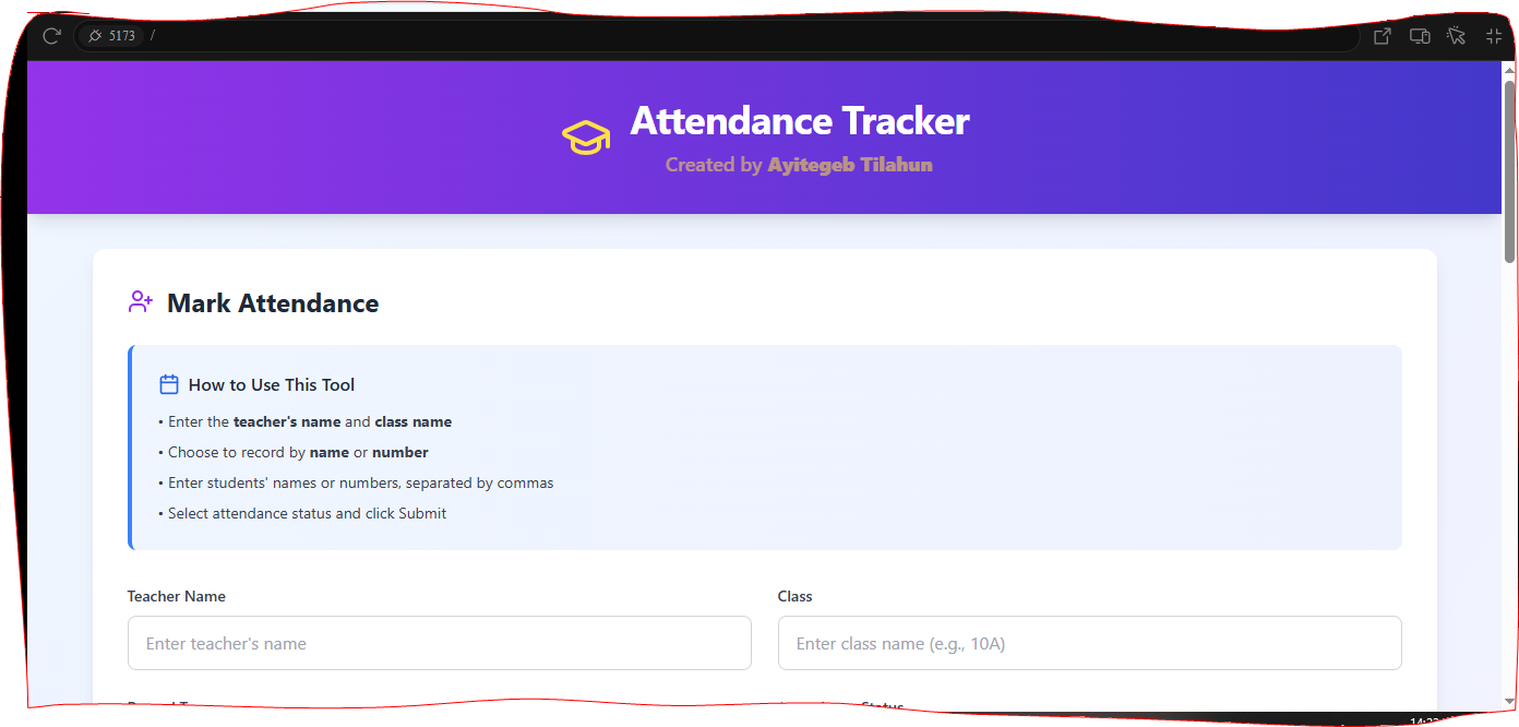 attendas tracker for teacher and student | Devpost