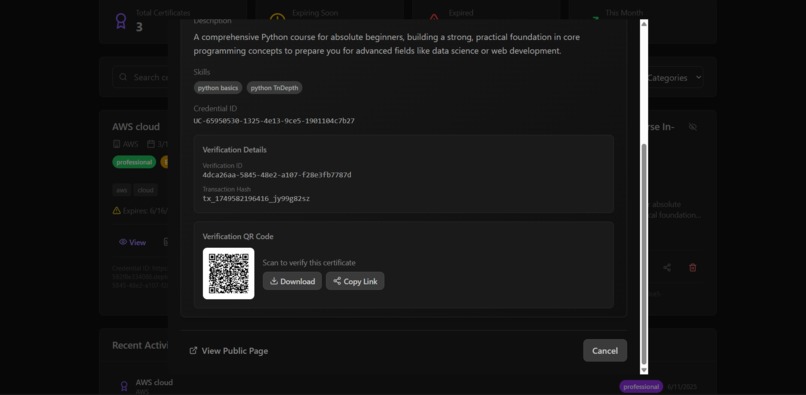CertVault: Your Immutable Certification Vault on Solana | Devpost