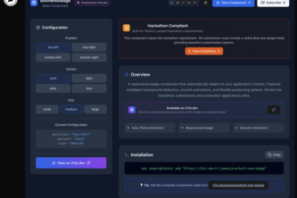 BoltNewBadge 21st.dev Component | Devpost