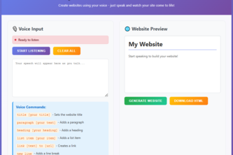 Voice to Website Platform | Devpost