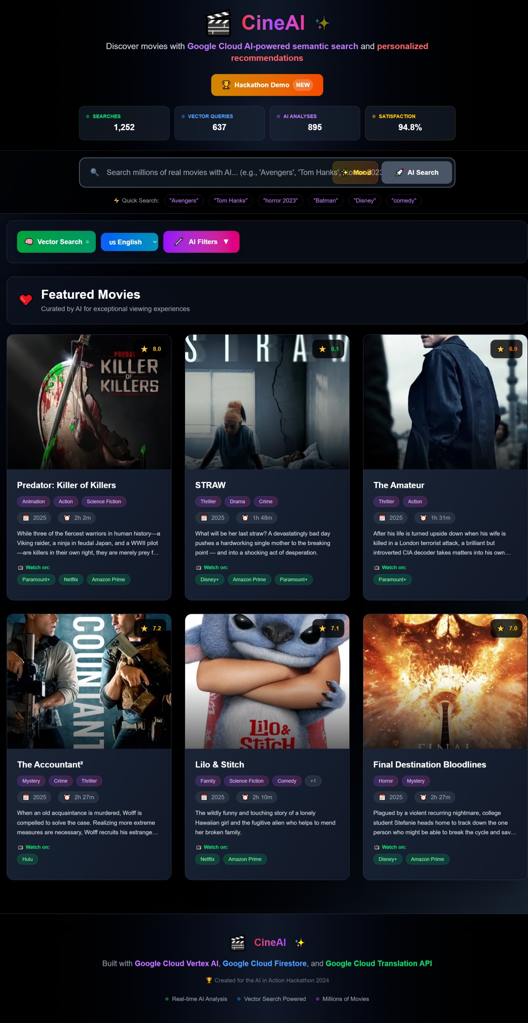 CineAI - AI-Powered Movie Discovery Platform | Devpost