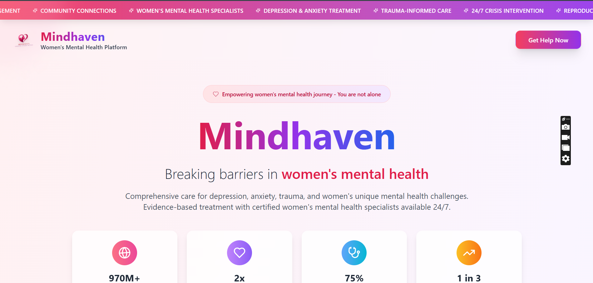 Mindhaven - Women's mental health platform | Devpost