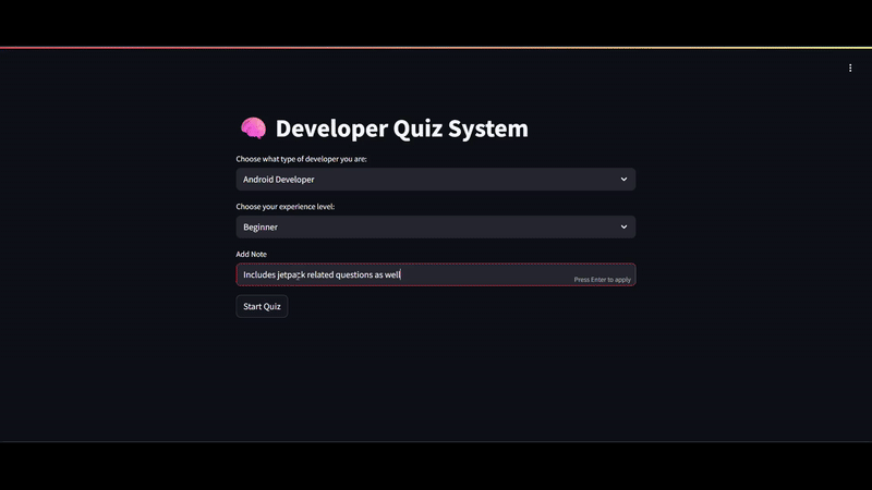 Developer Quiz (AI Powered) | Devpost