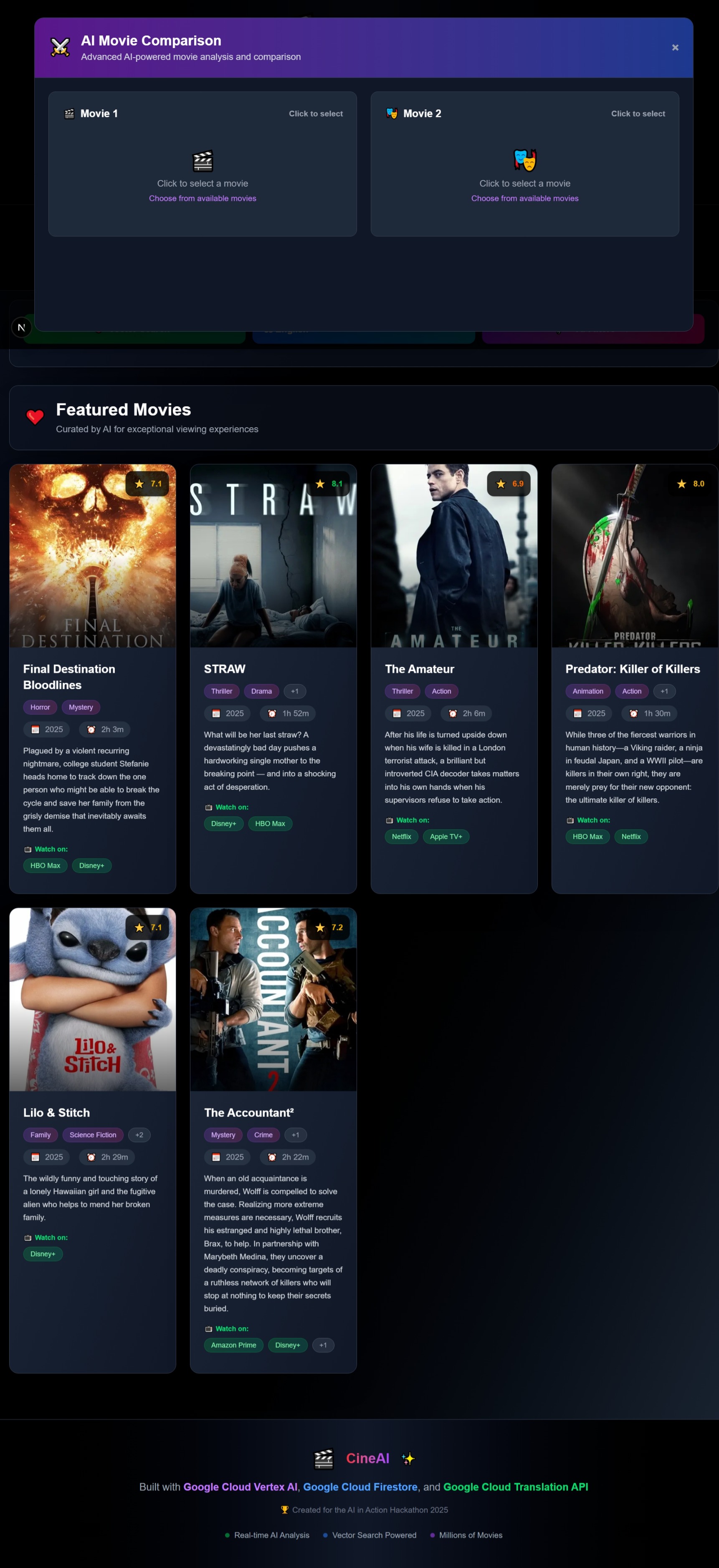 CineAI - AI-Powered Movie Discovery Platform | Devpost