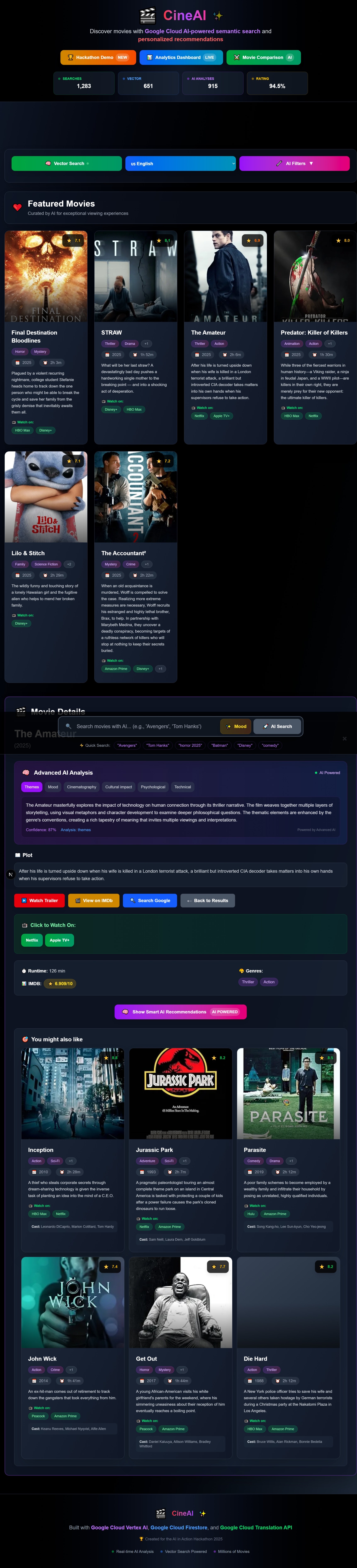 CineAI - AI-Powered Movie Discovery Platform | Devpost