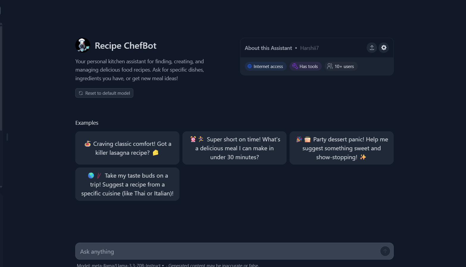 Recipe ChefBot | Devpost