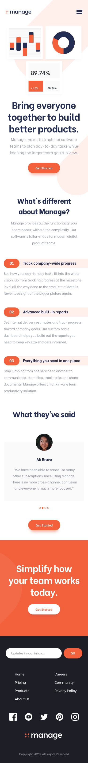 Manage-Landing-page | Devpost