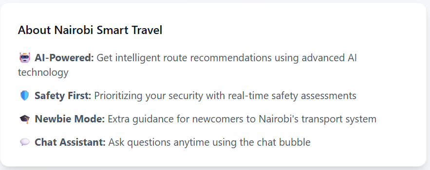Nairobi Smart Travel Assistant | Devpost