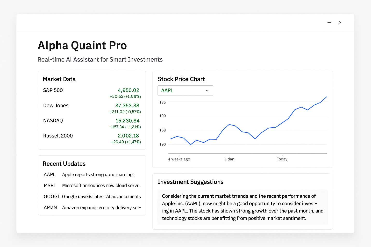 Alpha Quaint Pro – AI Financial Assistant | Devpost
