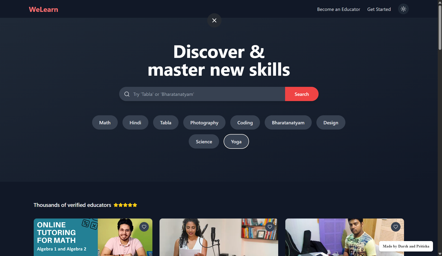 WeLearn | Skill Selling and Learning Platform | Devpost