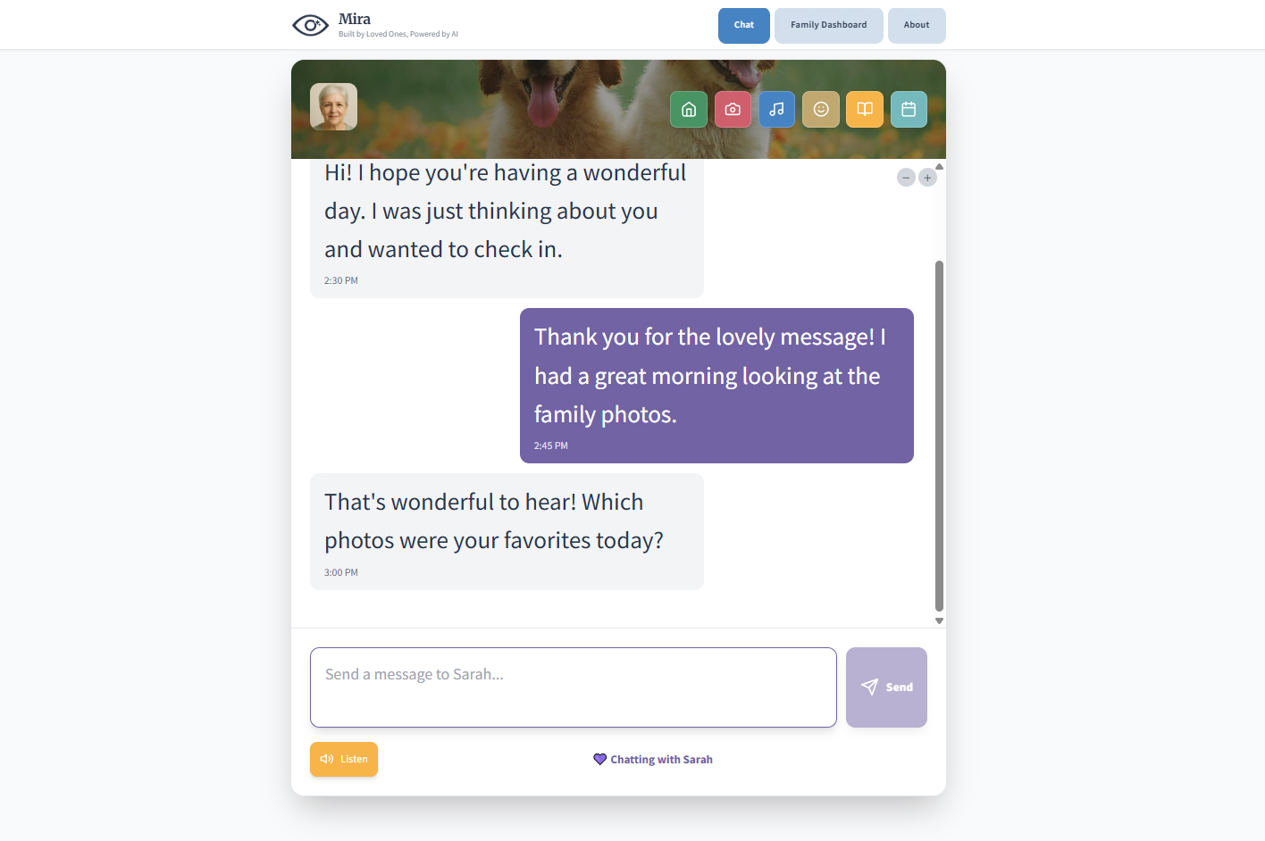 Mira: Built by Loved Ones, Powered by AI | Devpost