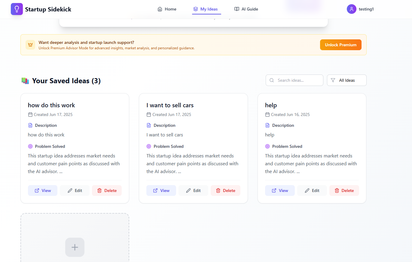 Startup Sidekick | Devpost