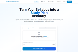 Syllabus Summarizer – From Syllabus to Study Plan in Seconds | Devpost
