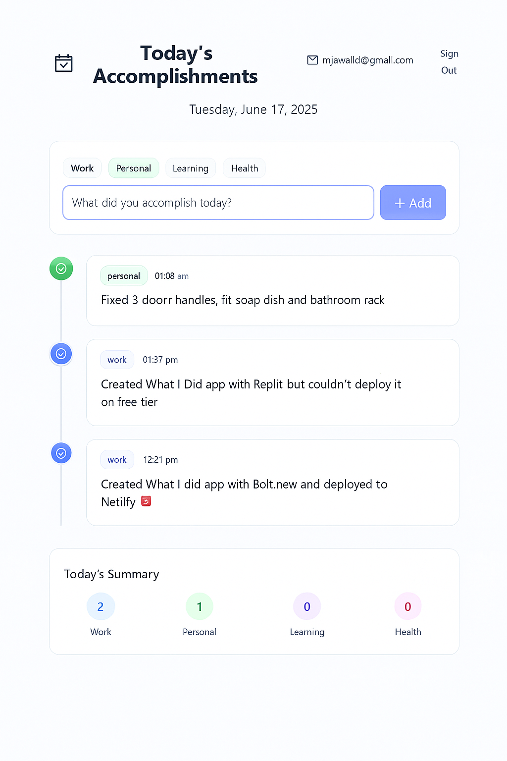 Daily Wins | Devpost
