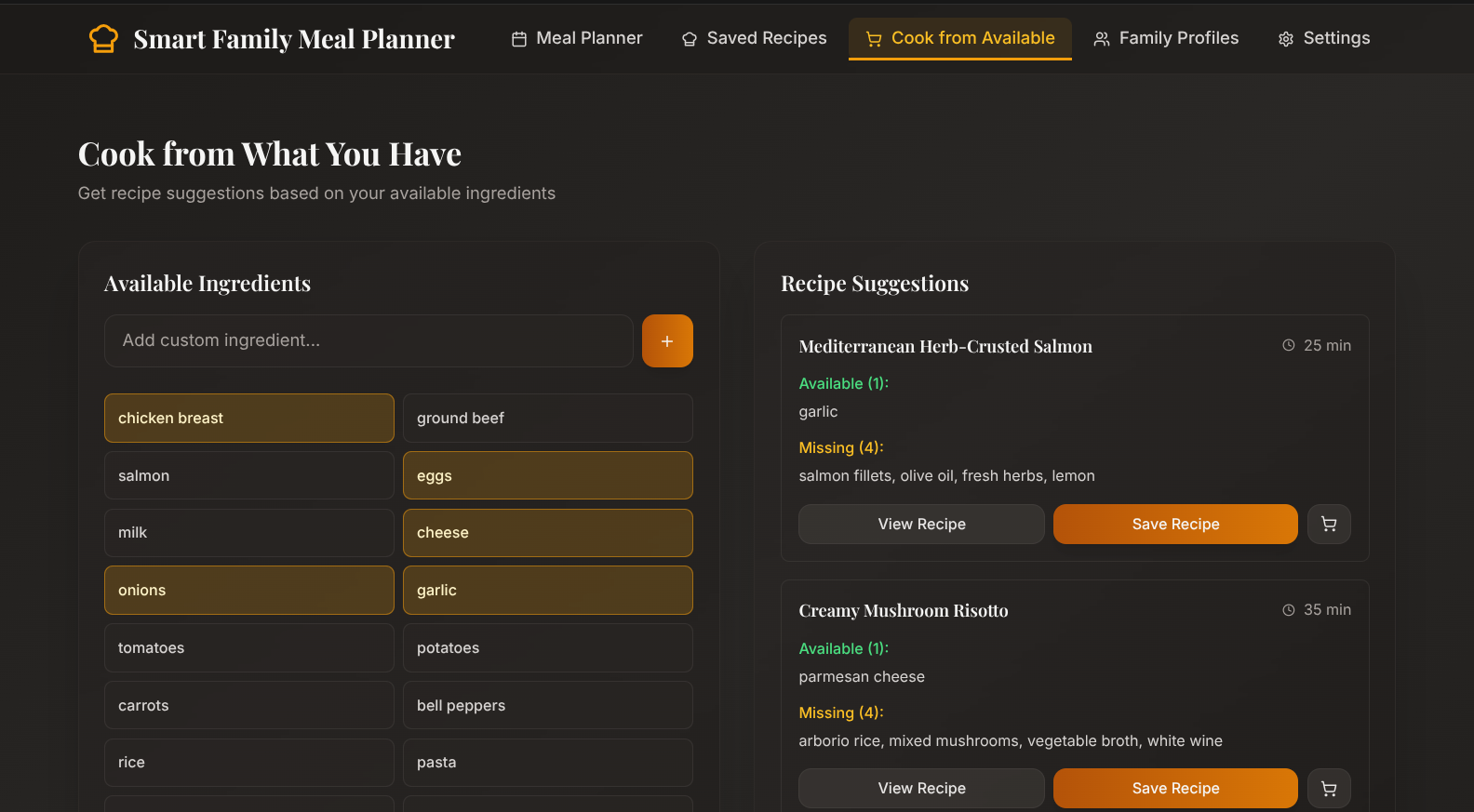Smart Family Meal Planner | Devpost