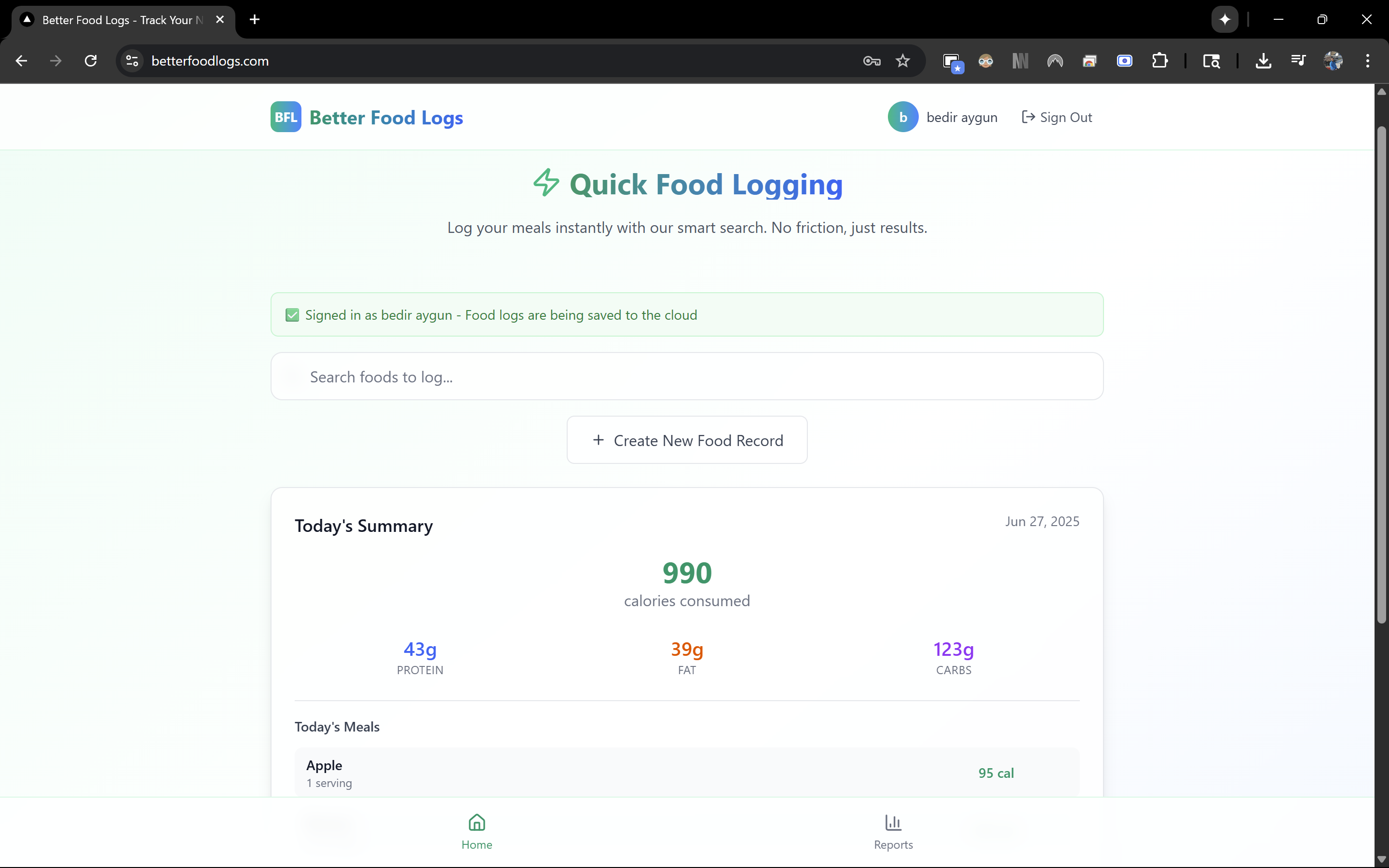 Better Food Logs | Devpost
