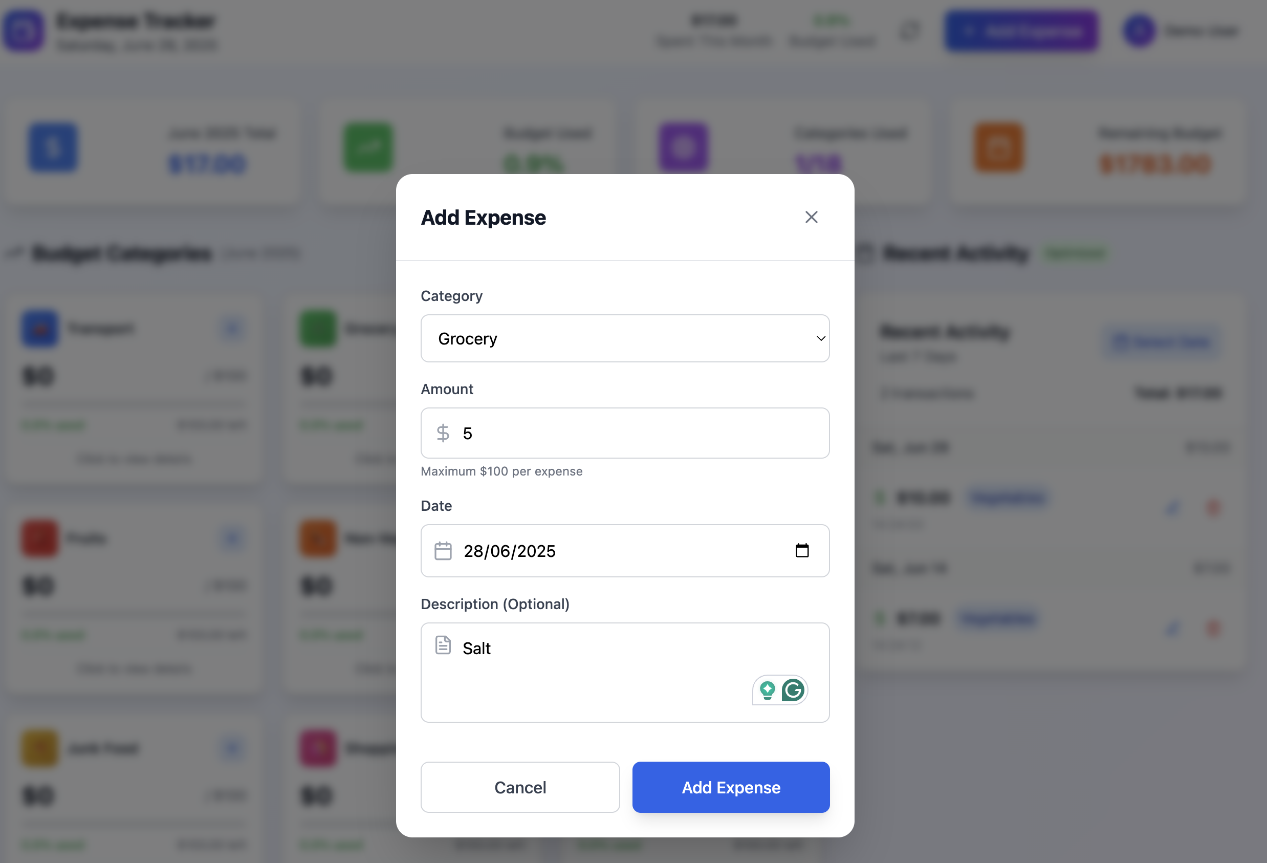 Expenses tracker | Devpost