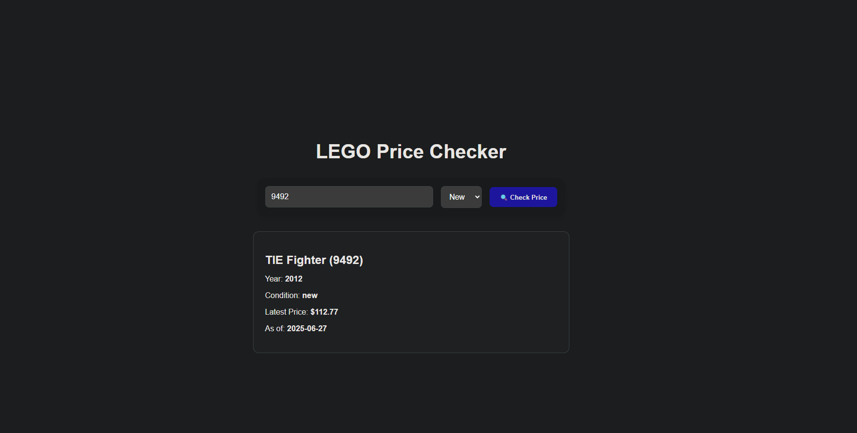 LEGO Price Generator | Devpost