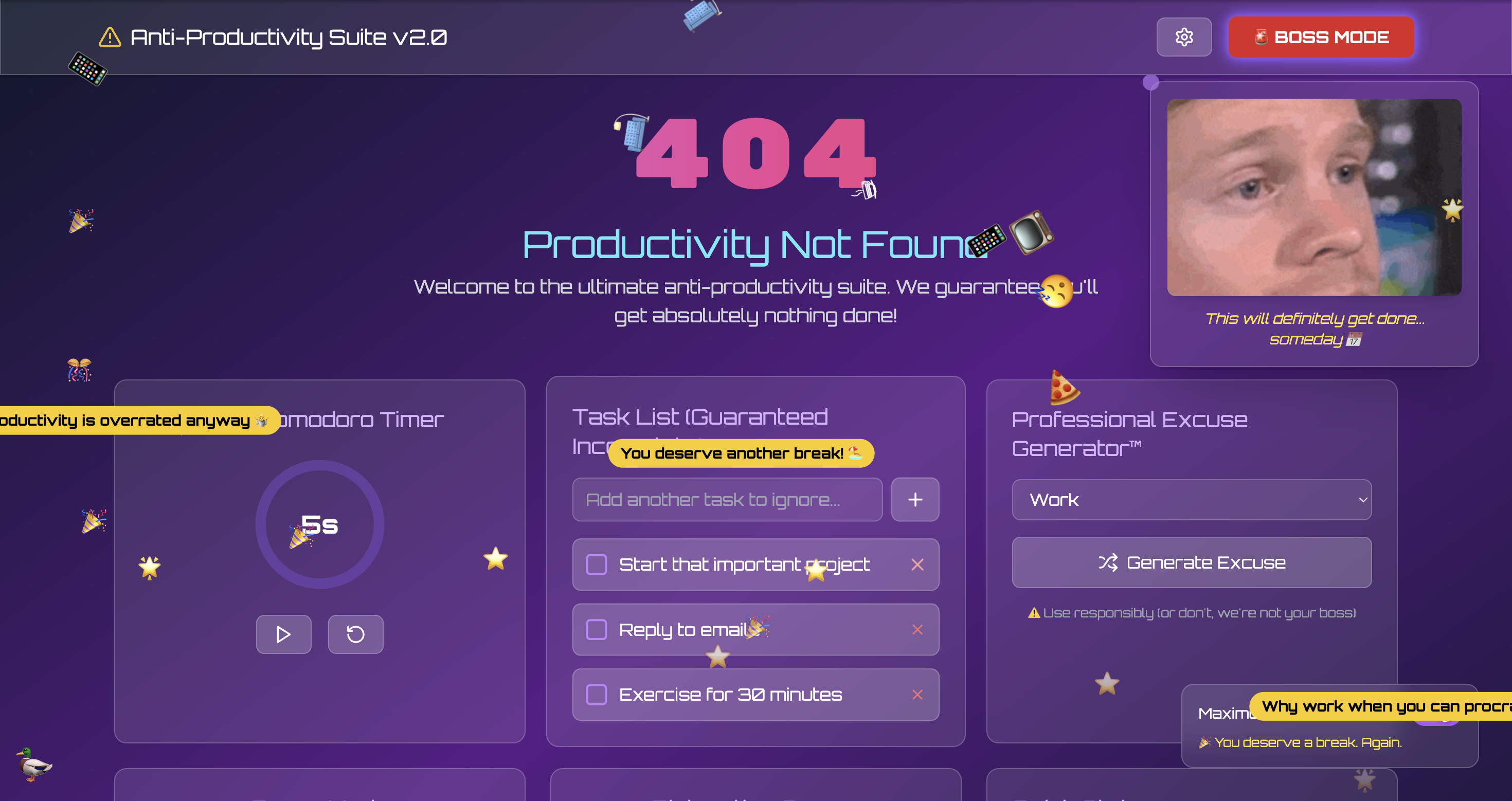 Anti-Productivity Suite v2.0 | Devpost