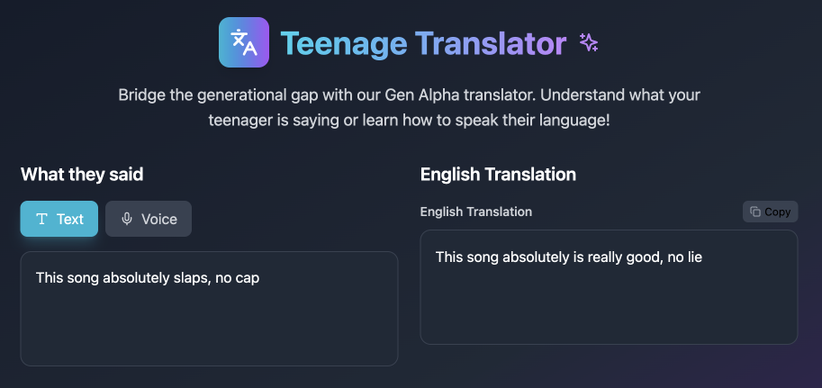 Teenage Translator | Devpost