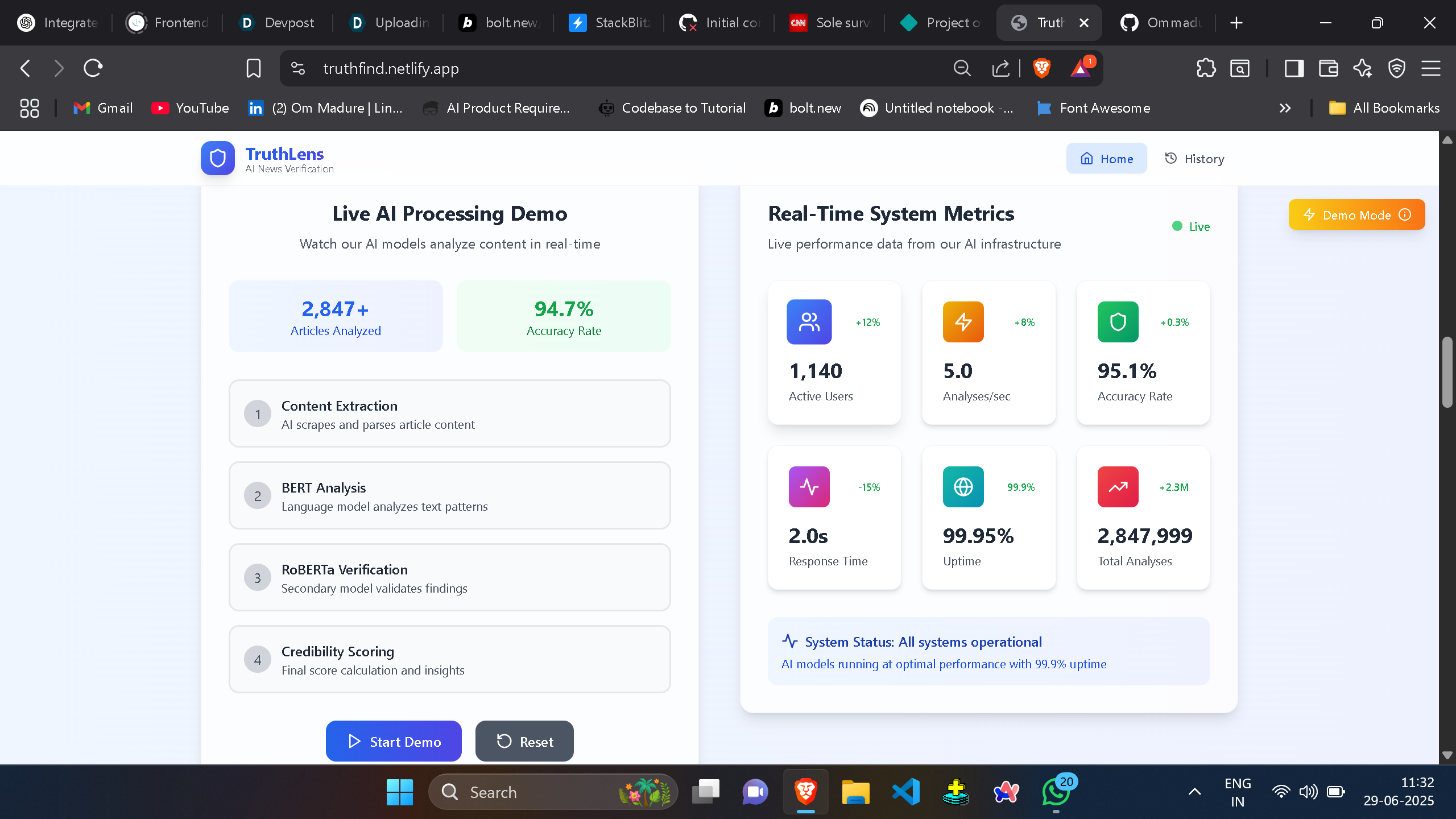 Truthlens - AI- powered fake news detector | Devpost
