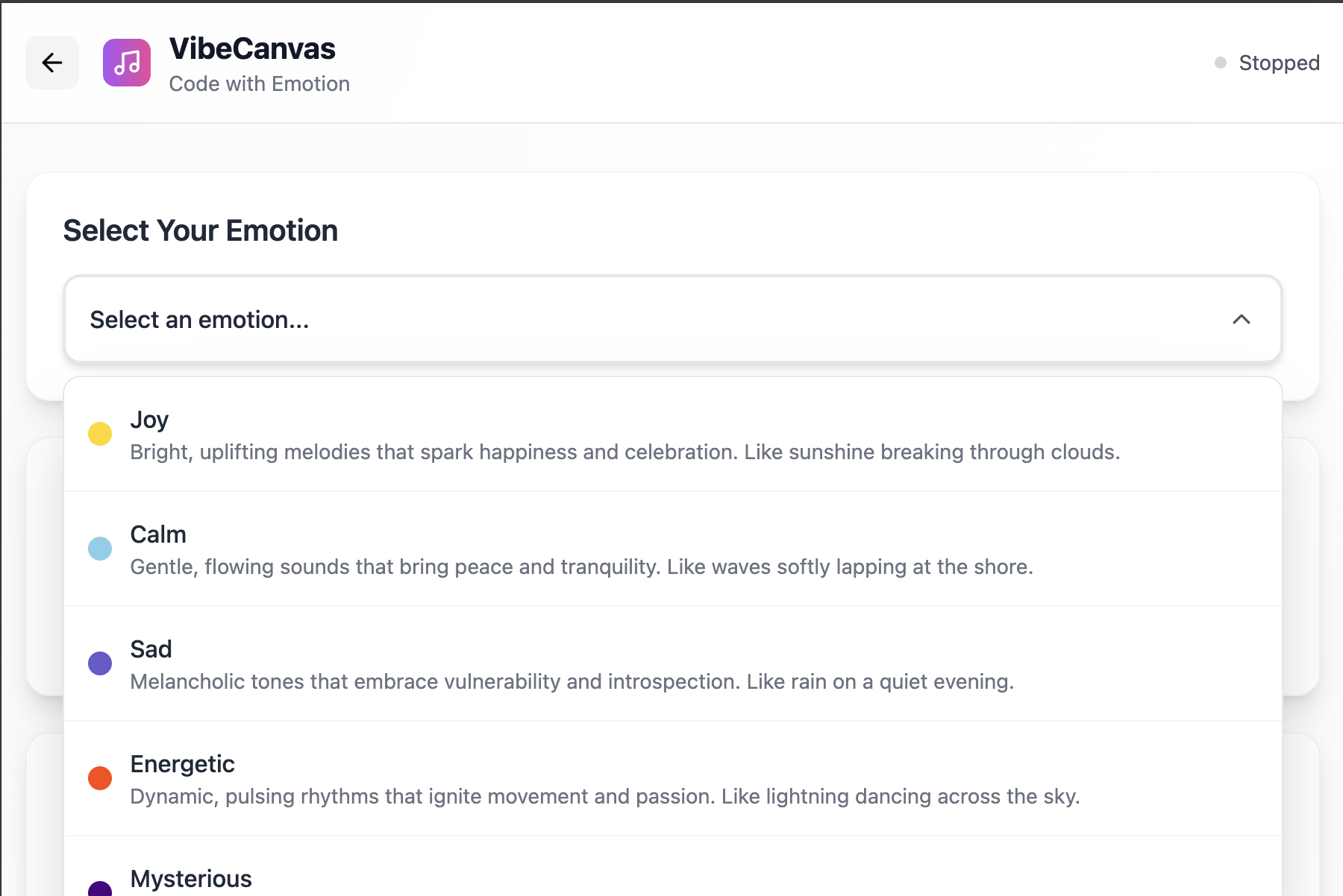 VibeCanvas: Code With Emotion | Devpost