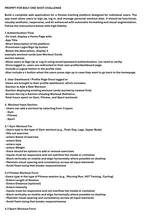 SoloFIT - One Prompt Challenge | Devpost