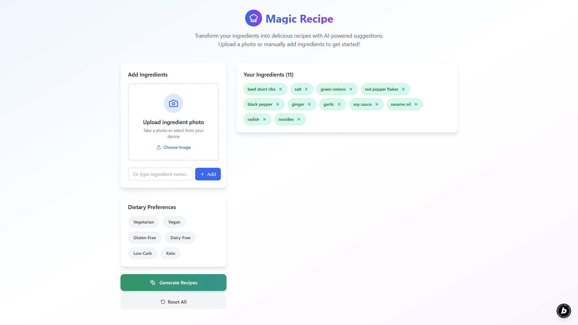 Magic Recipe AI | Devpost
