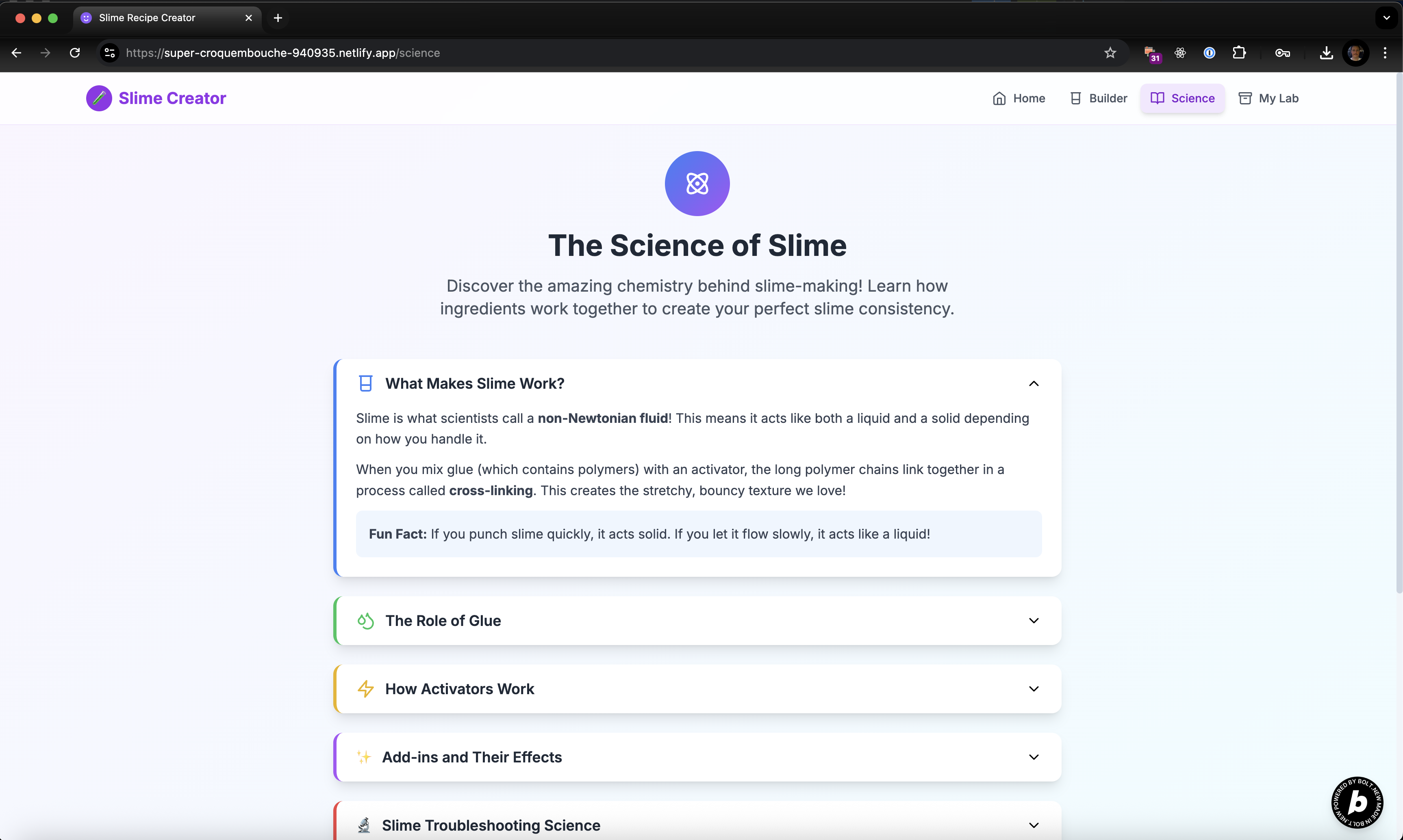 Slime Recipe Creator | Devpost