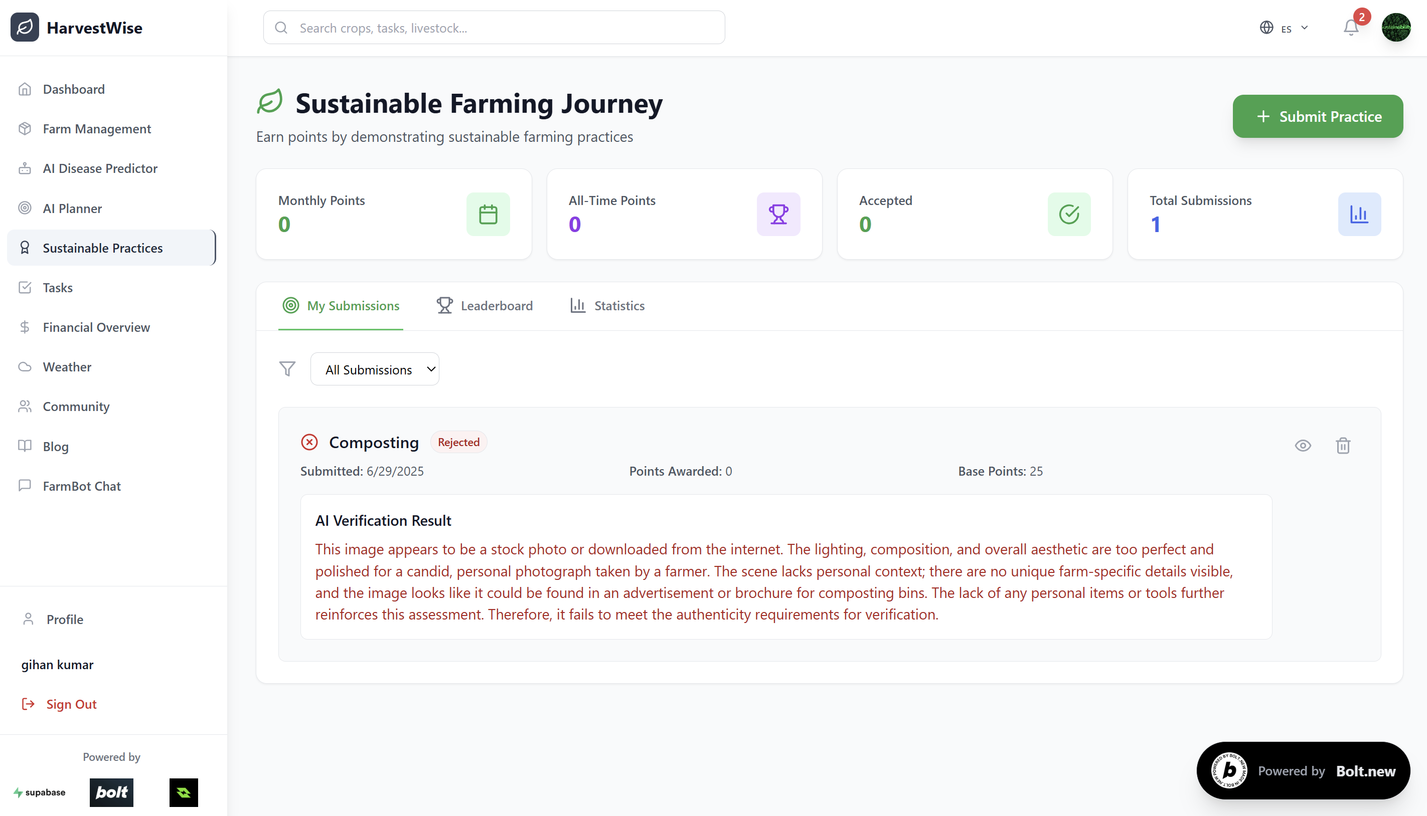 HarvestWise - Sustainable Farming Platform | Devpost