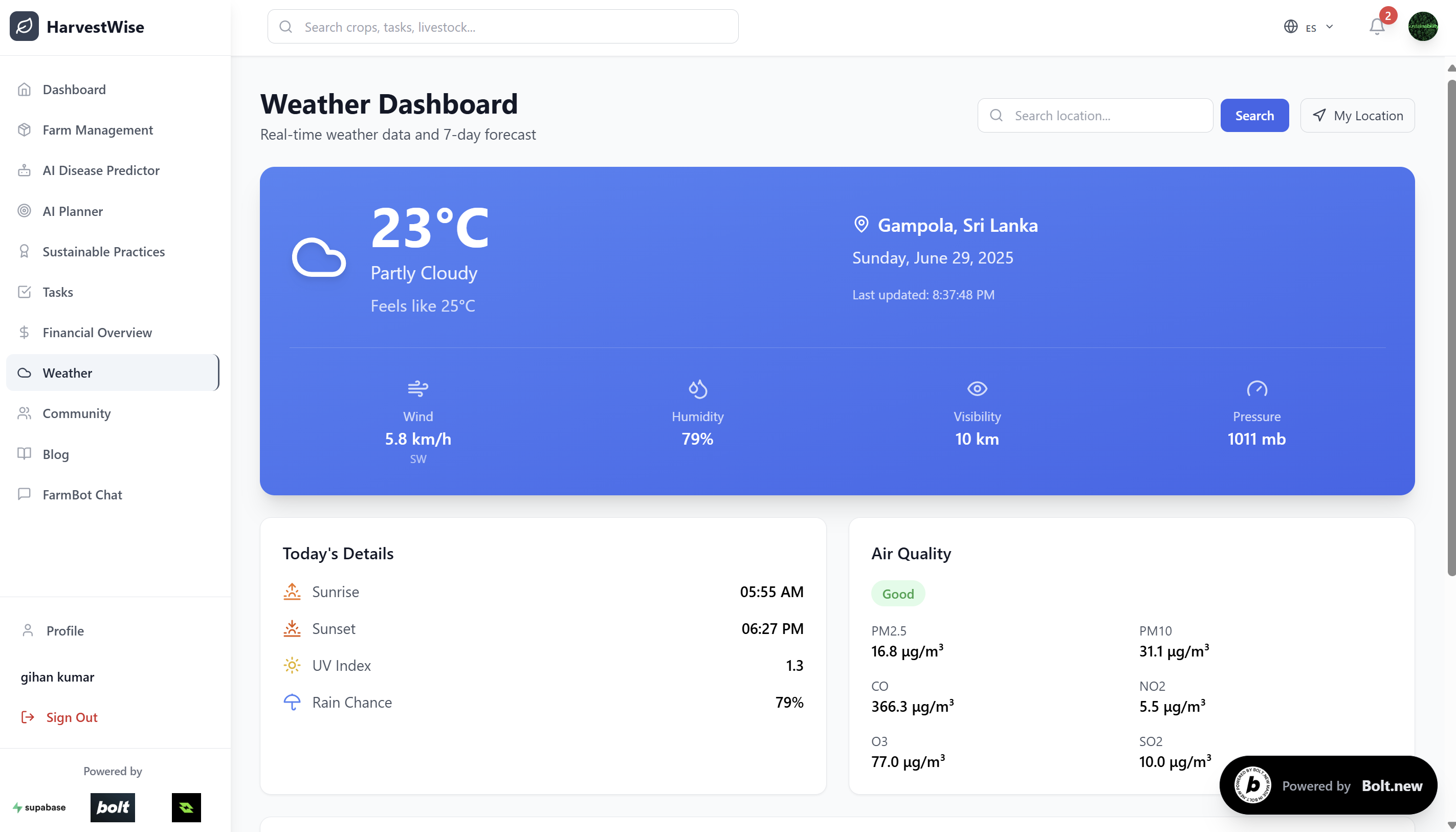 HarvestWise - Sustainable Farming Platform | Devpost