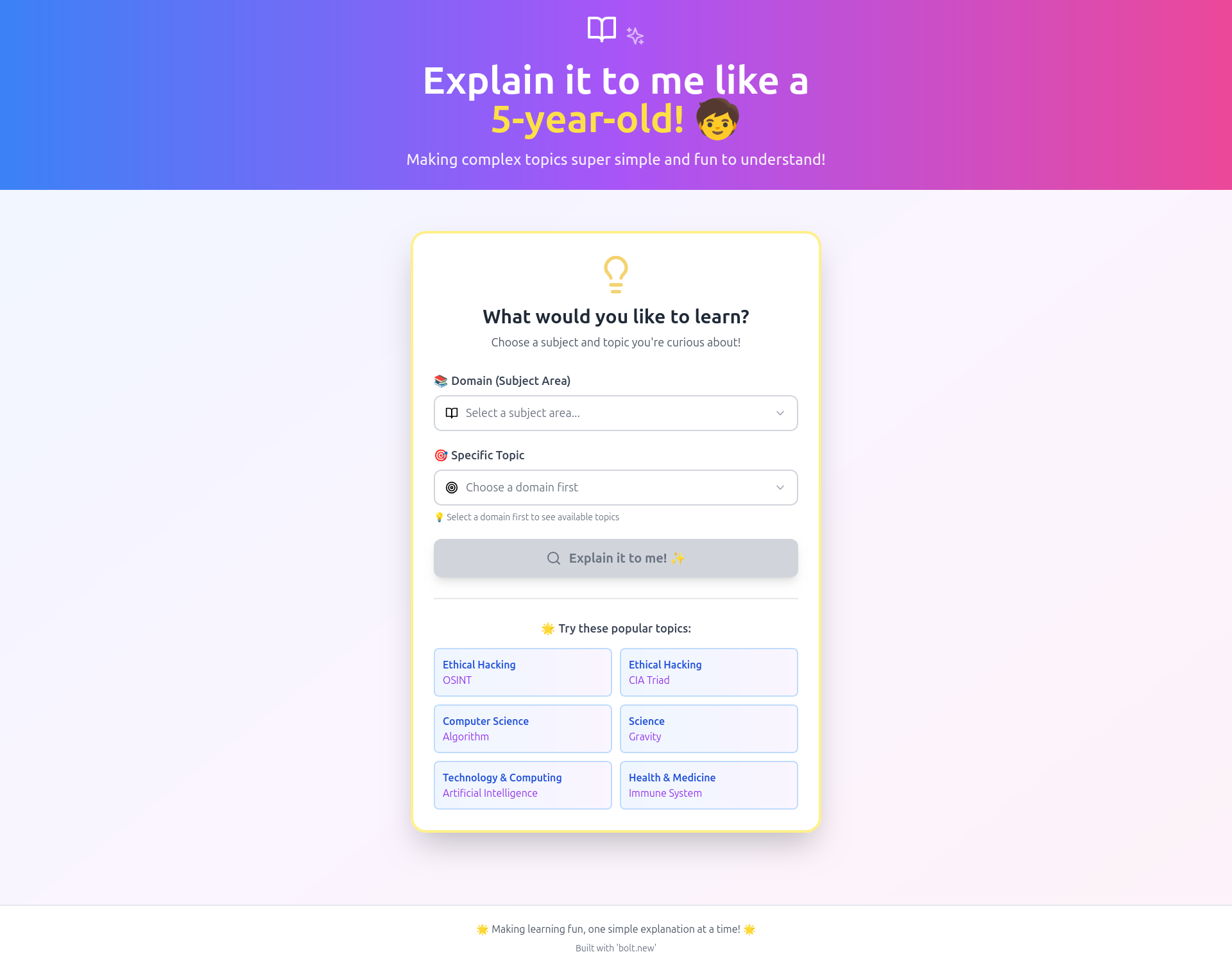 Explain it to me like a 5-year old. | Devpost