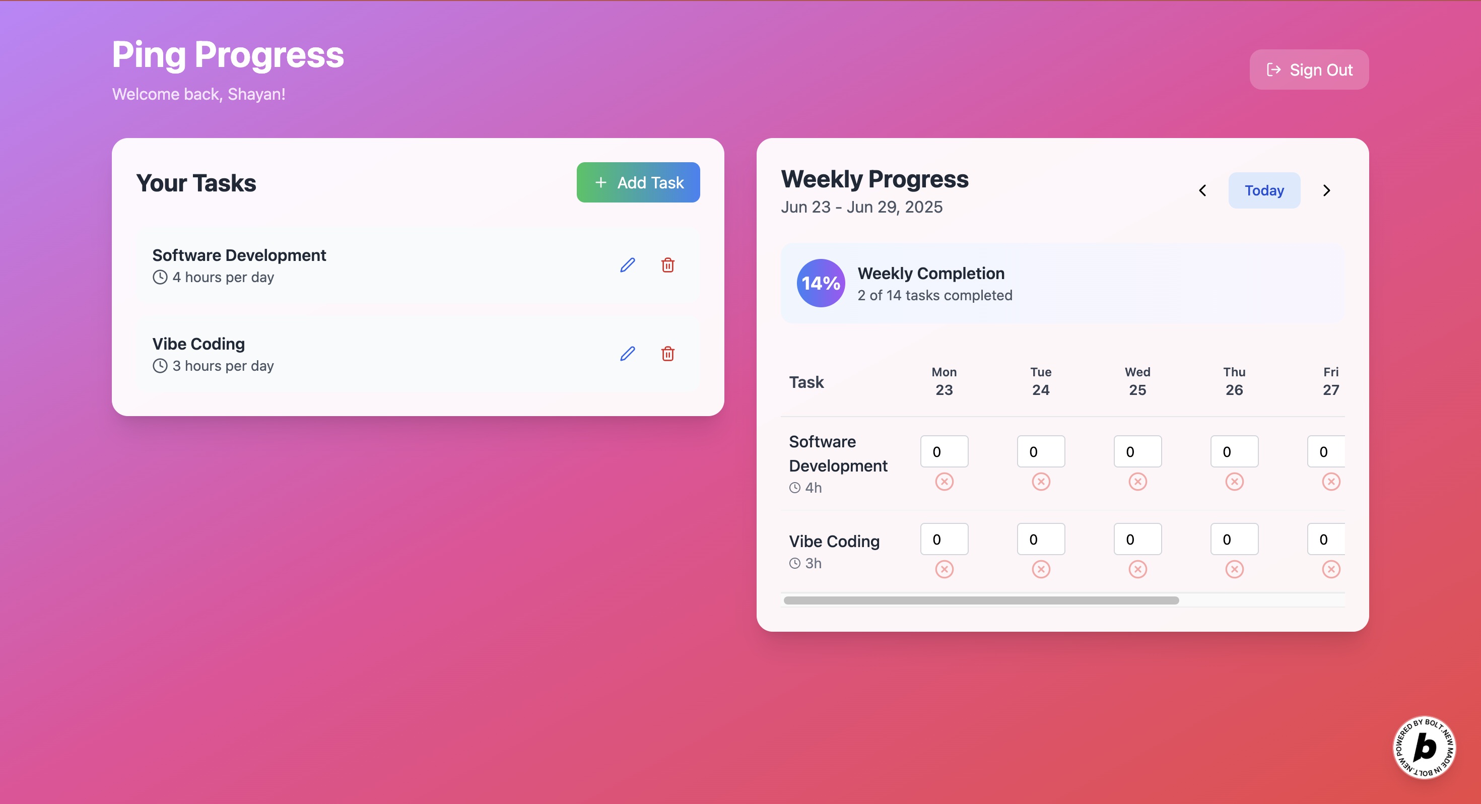 Ping Progress | Devpost
